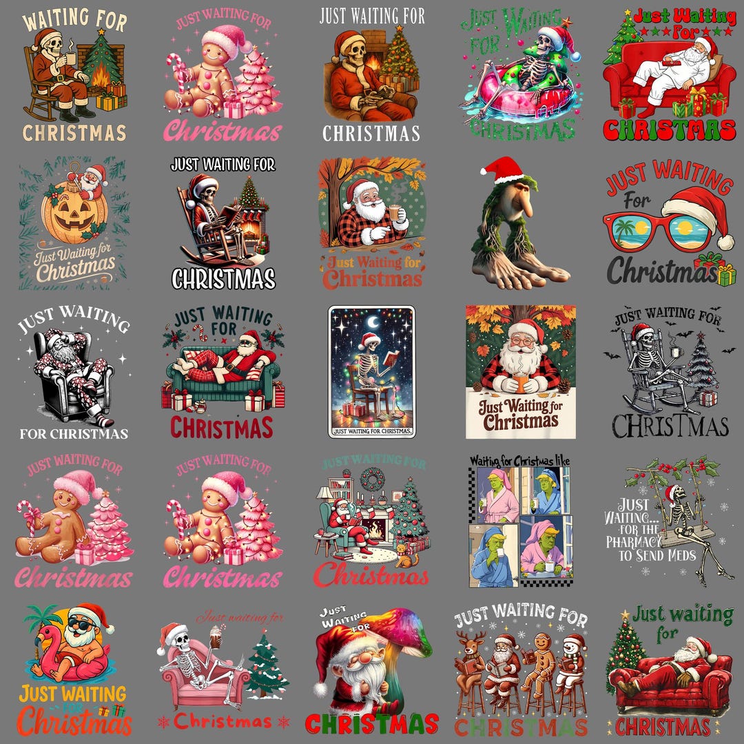 Funny Waiting PNG – Just Waiting for Christmas Holiday Humor Clipart ...