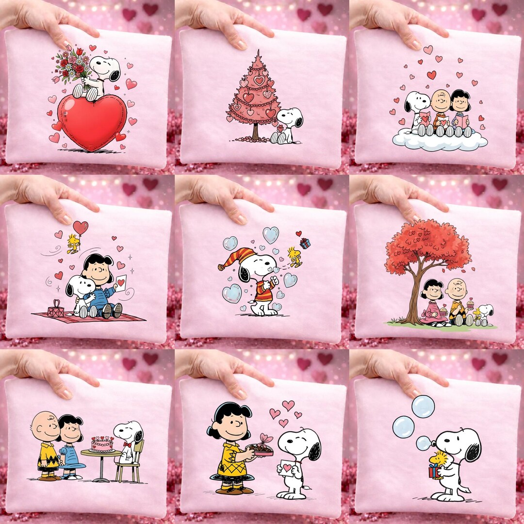 Valentines Day Png Snoopy Bundle Cartoon Dog Png Sublimation Designs ...