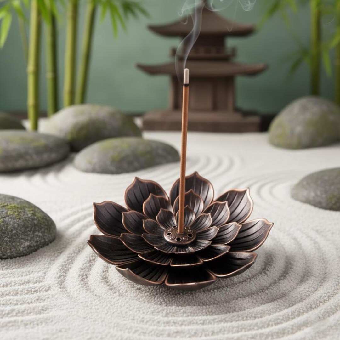 Lotus Alloy Incense Burner – Zen Metal Incense Holder for Home & Studio ...
