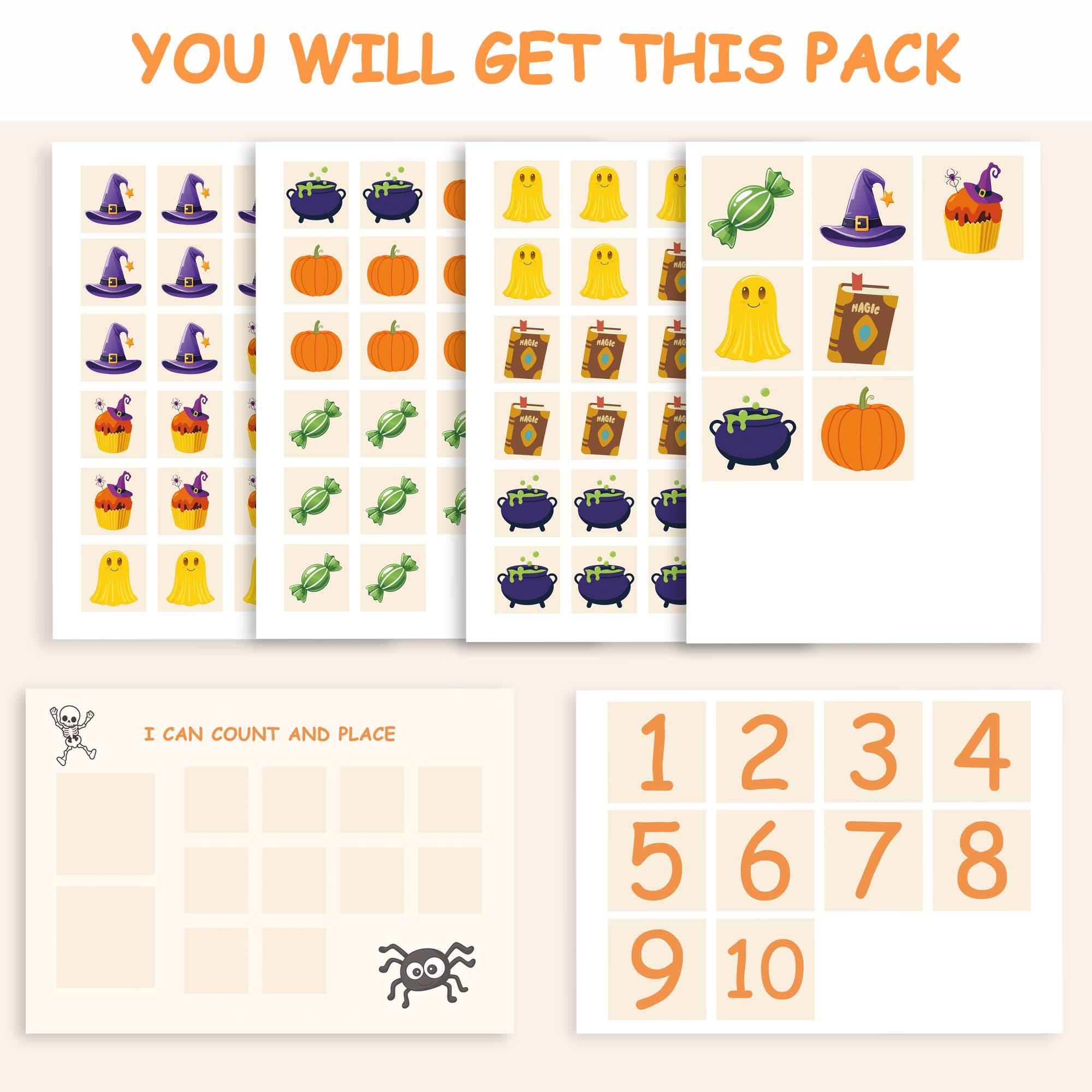 Halloween Counting Activity | Witch Hat Number Match | Fun Math Game ...
