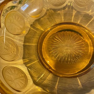 Fostoria Amber Coin Glass Nappy Trinket Dish - Etsy