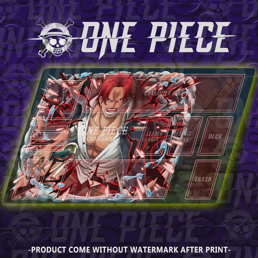 One Piece Playmat | Shanks | 24 X 14" Gaming Mat | Otaku Desk Setup ...