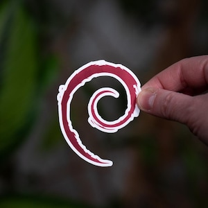 Debian Linux Sticker | Spiral Logo Decal for Laptop & Water Bottle ...