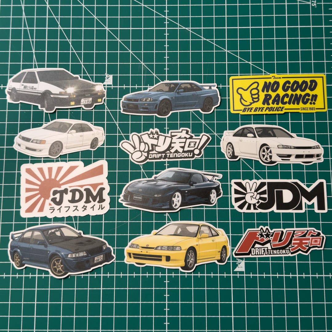 JDM Car Sticker Pack – Drift Japanese Cars Vinyl Stickers, Tuner ...