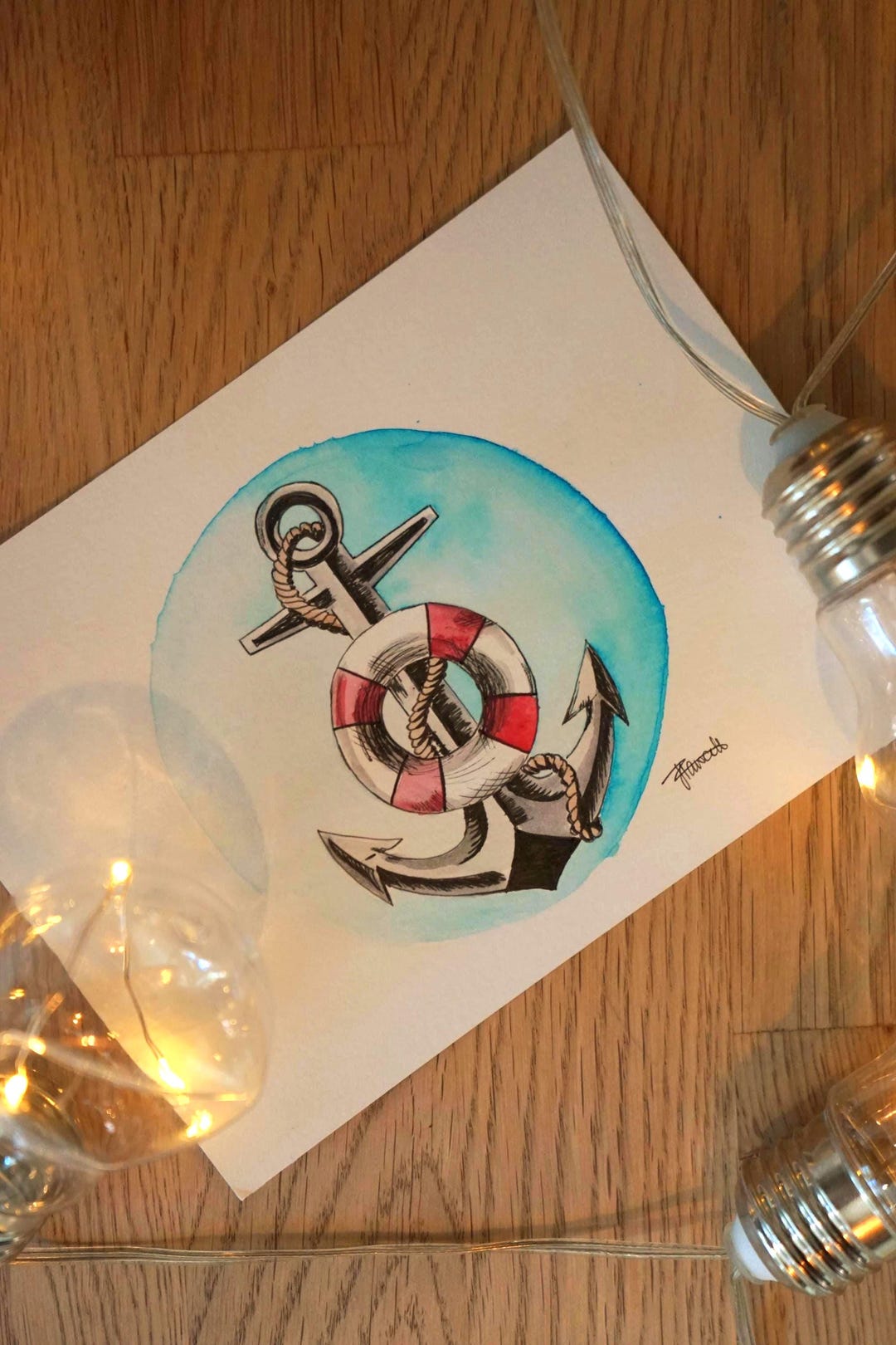Hand-drawn Anchor Card - Etsy