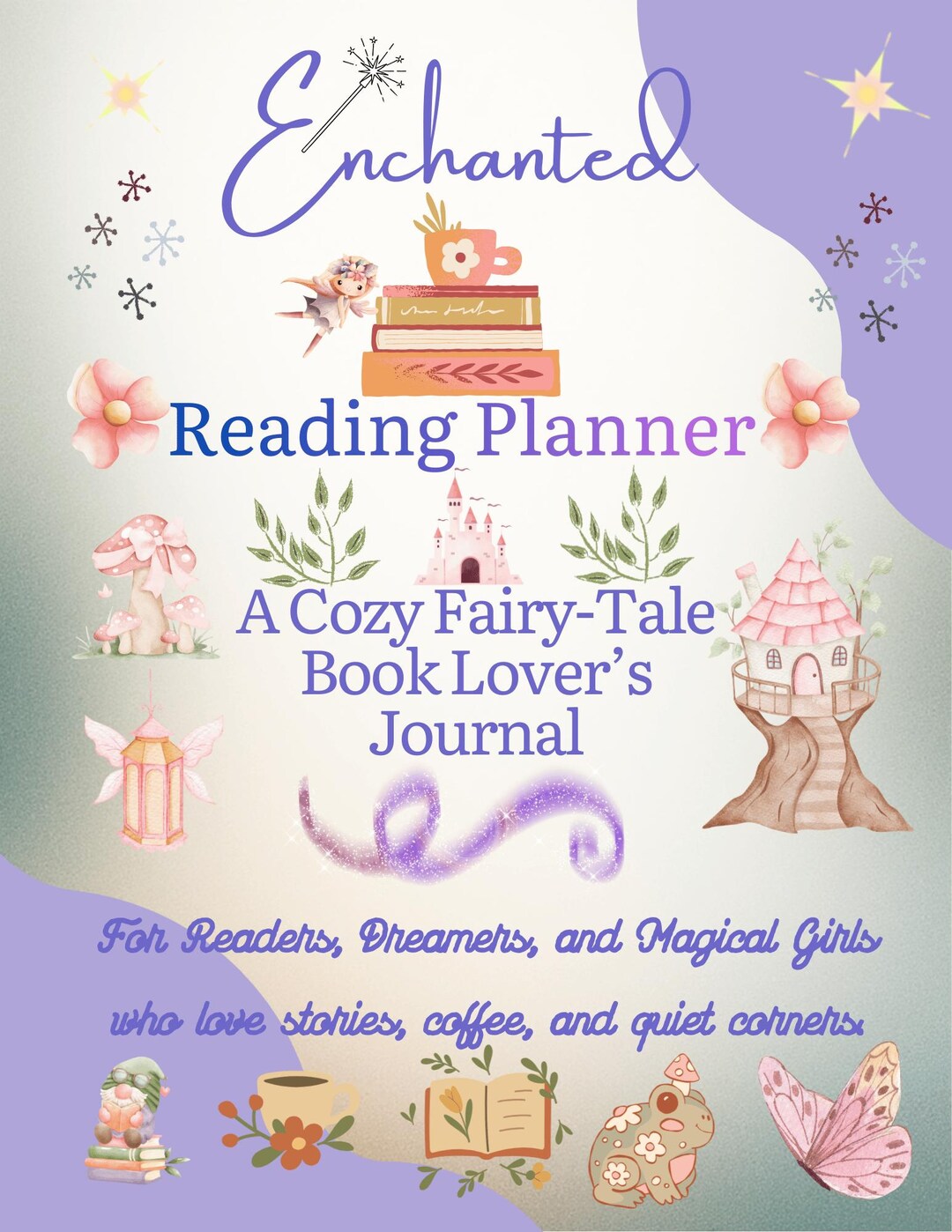Enchanted Reading Journal, Printable PDF, 40 Pages, Book Lover Planner ...