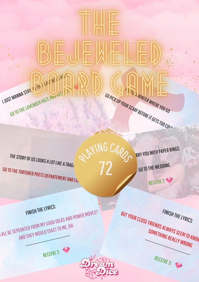 The Bejeweled Board Game - Swiftie Edition (digital Download) - Etsy