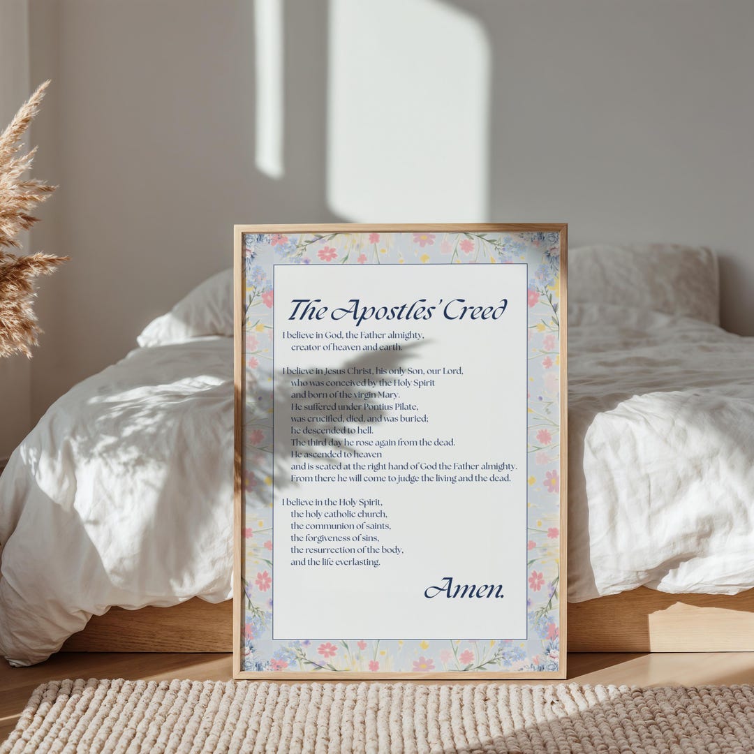 Apostles Creed Print: Christian Prayer Room Wall Art (digital Download ...