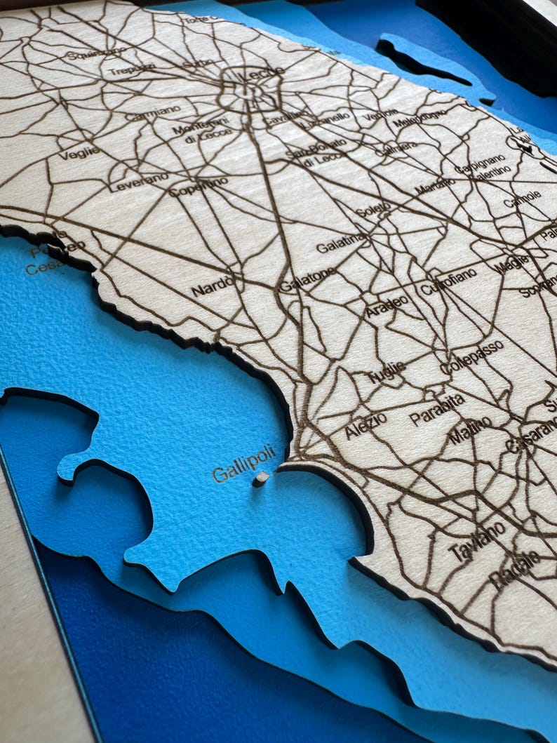 Lightburn File Multilayer Map of Salento – 6-layer Laser Cut Project ...