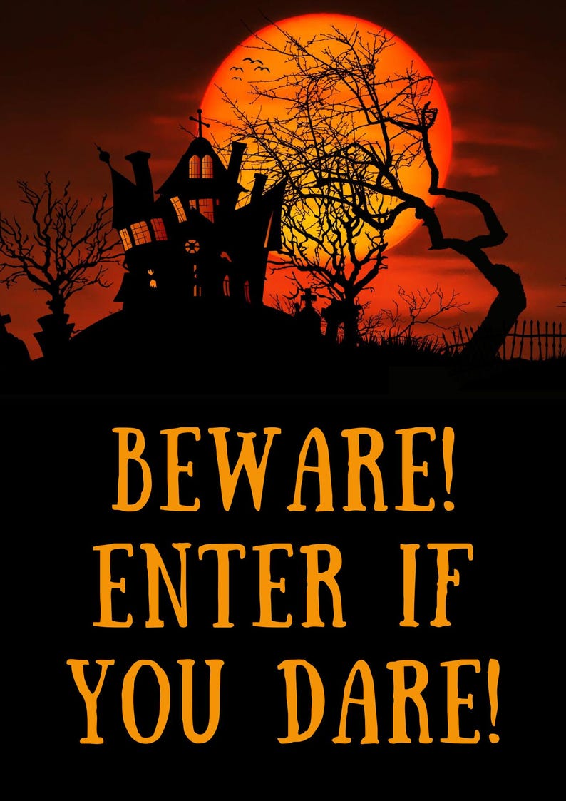 Halloween Trick or Treat Sign: Spooky Decor, Printable Poster (digital ...