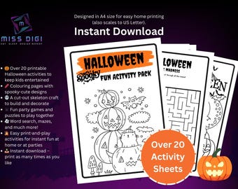 Halloween Games and Puzzles Pages for Kids | 10 Printable Sheets | Fun ...