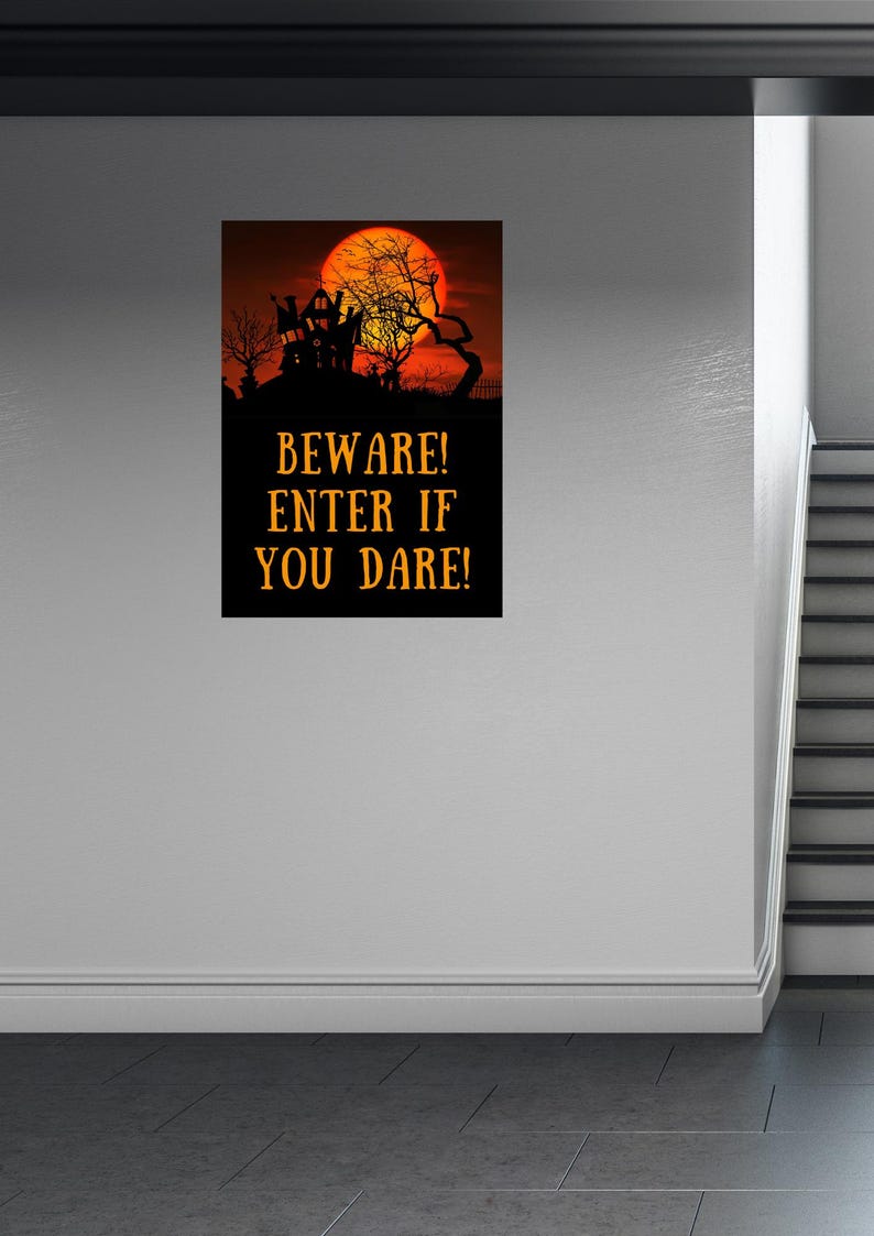 Halloween Trick or Treat Sign: Spooky Decor, Printable Poster (digital ...