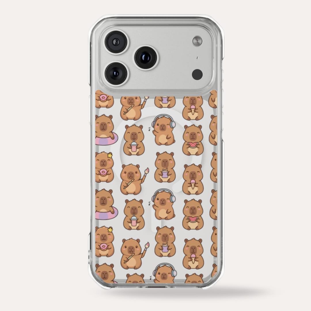 Cute Capybara iPhone Case, Kawaii Capybara Phone Cover, Funny Animal ...