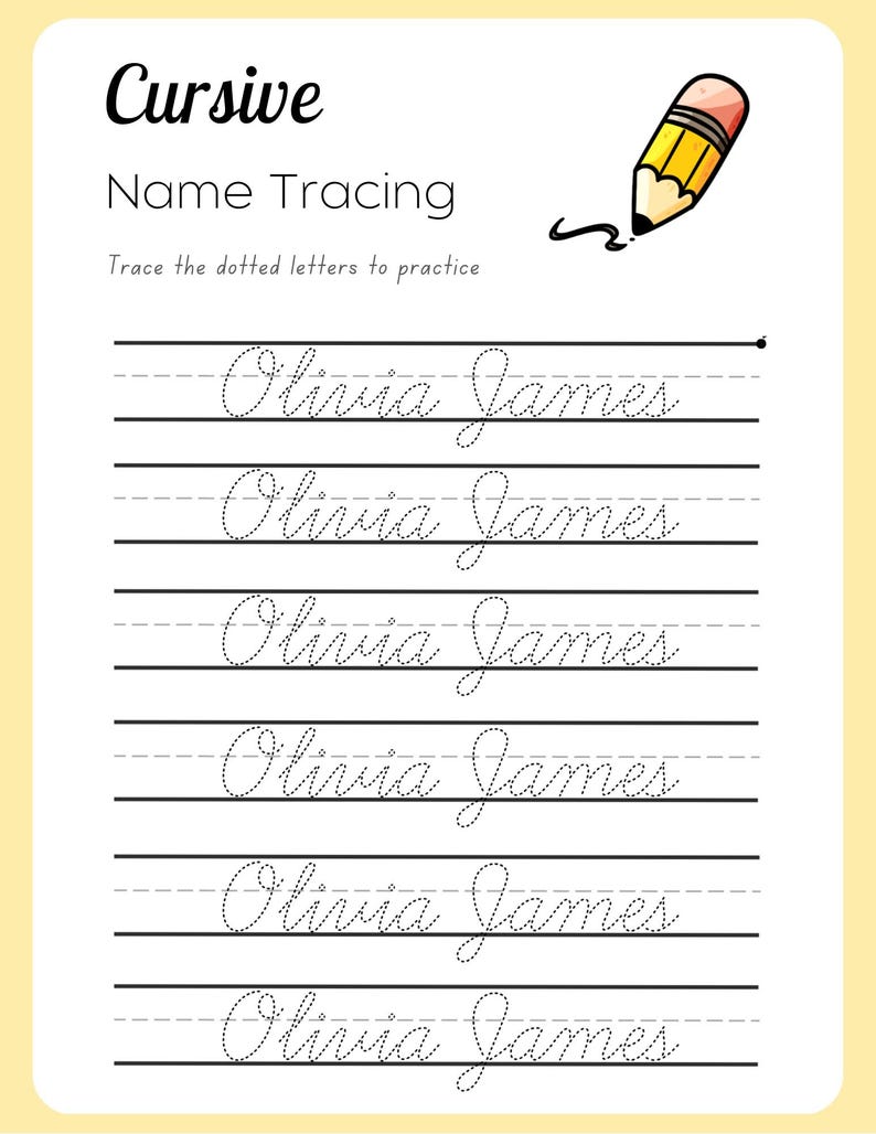 Custom Cursive Name Tracing Worksheet - Prek Kids Handwriting Practice ...