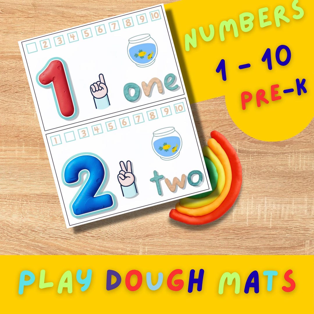 1-10 Play Doh Mats Numbers Preschool Printable Toddler Activities ...