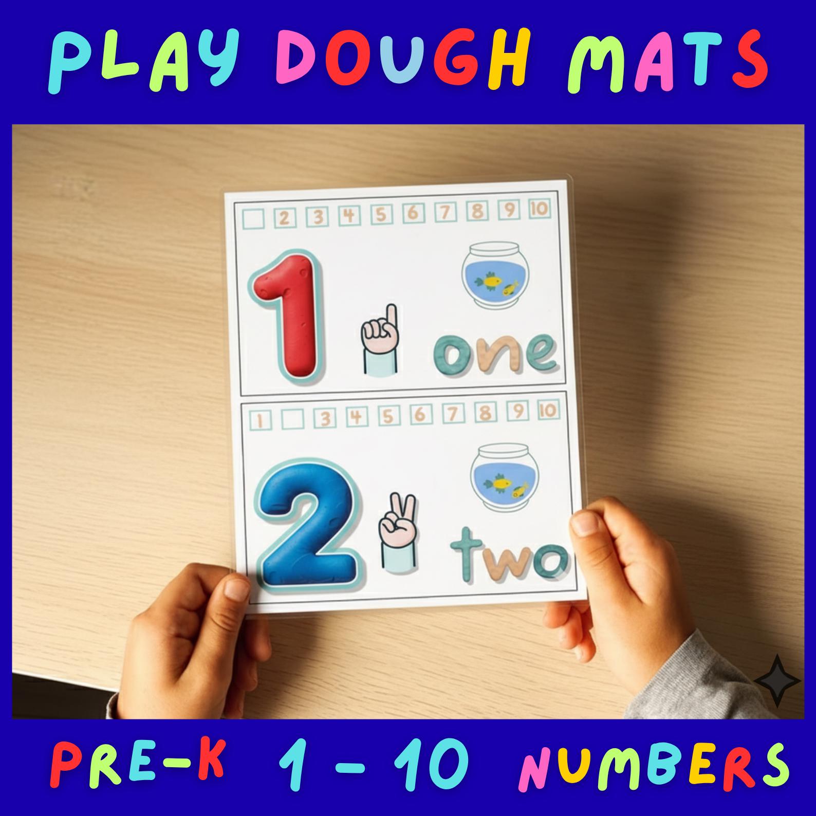 1-10 Play Doh Mats Numbers Preschool Printable Toddler Activities ...