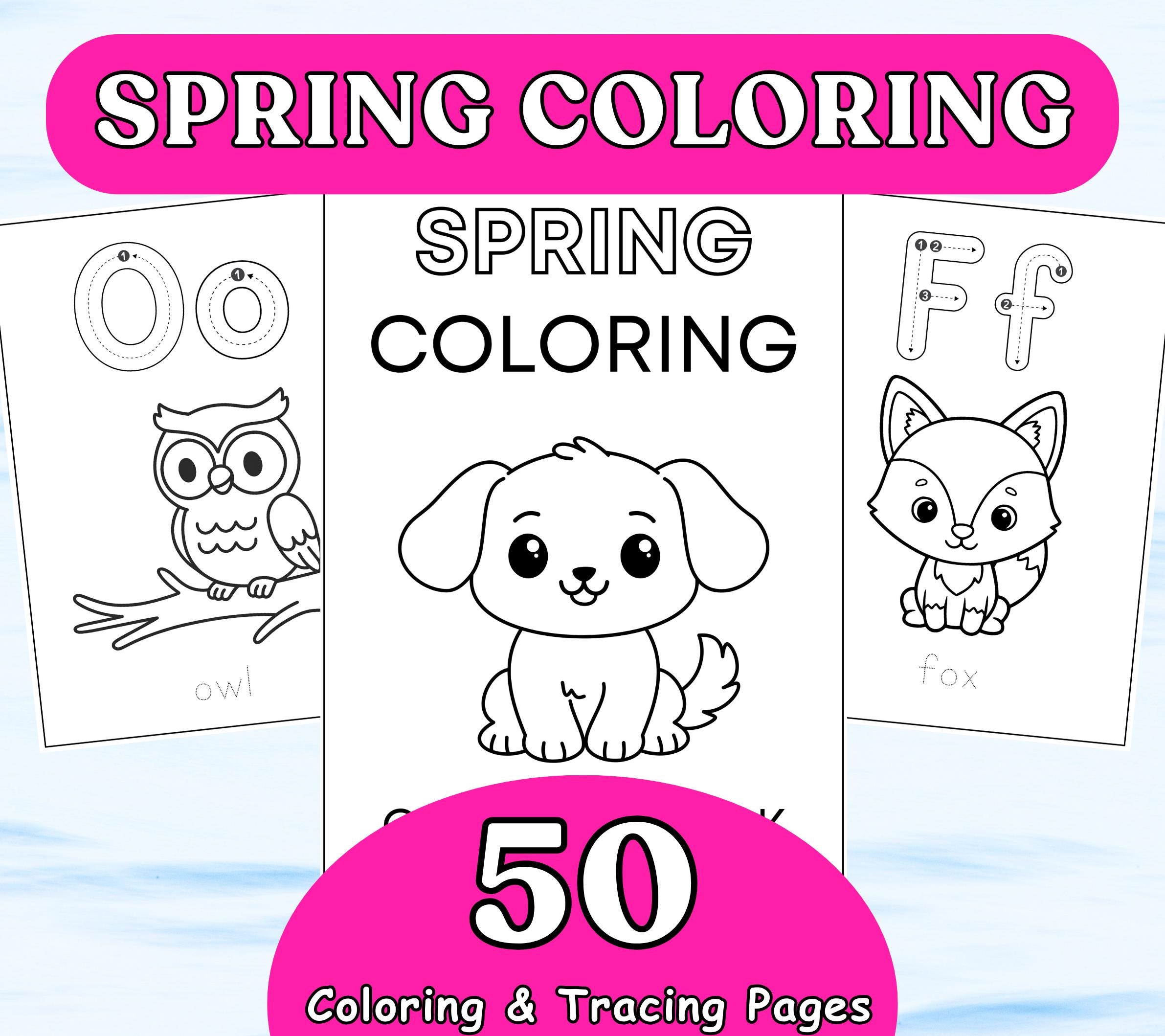 Spring Coloring Pages, Animal Coloring, Kids Coloring Book, Spring ...