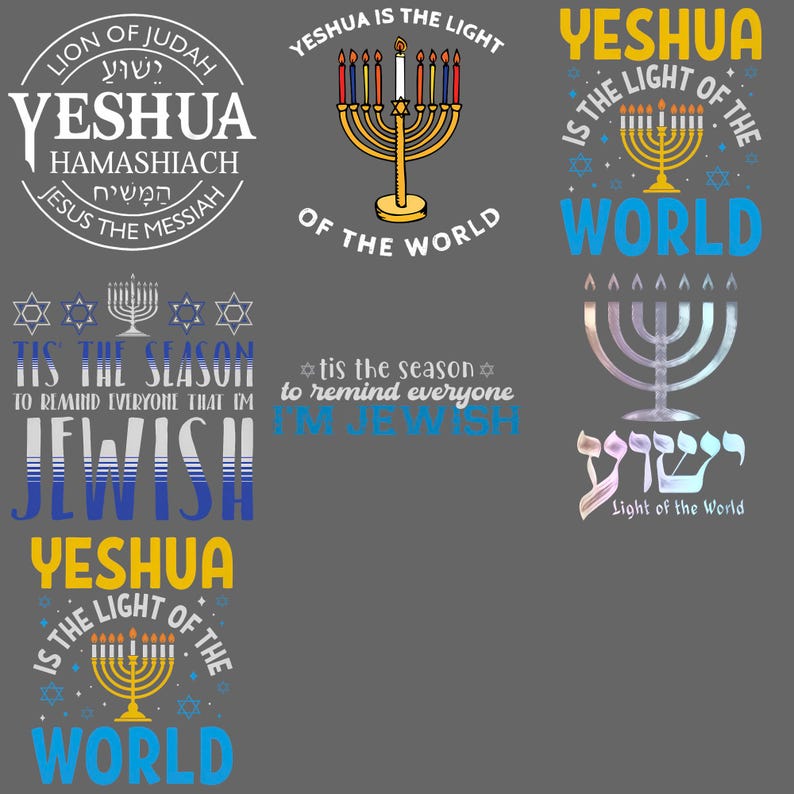 Yeshua is the Light of the World PNG – Hanukkah Christian Jewish Faith ...
