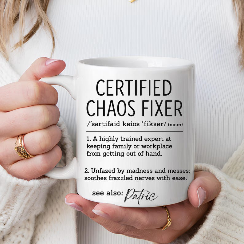 Funny Chaos Fixer Mug, Sarcastic Officine Mug for Coworker, Boss or ...