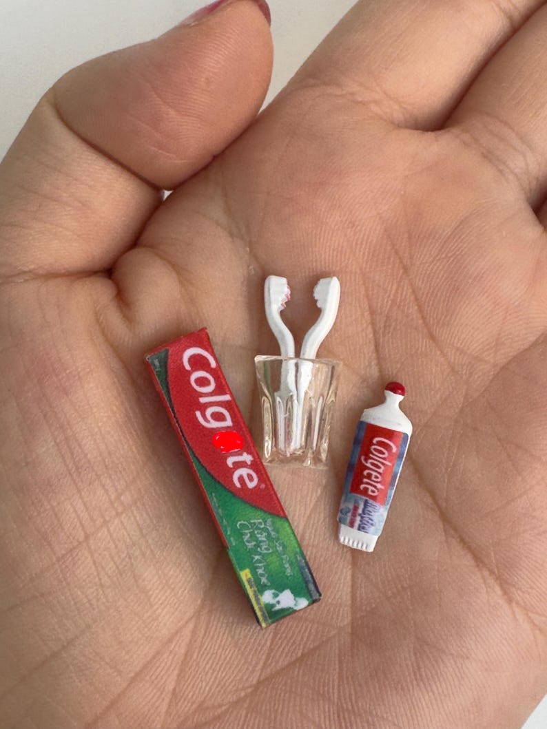 Toothbrush Toothpaste Miniature Combo for Dollhouse - Etsy