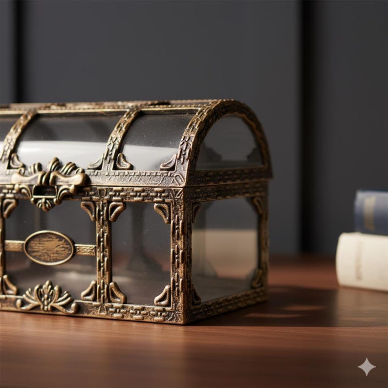 Transparent Plastic Pirate Treasure Chest Jewelry Box – Crystal Style ...