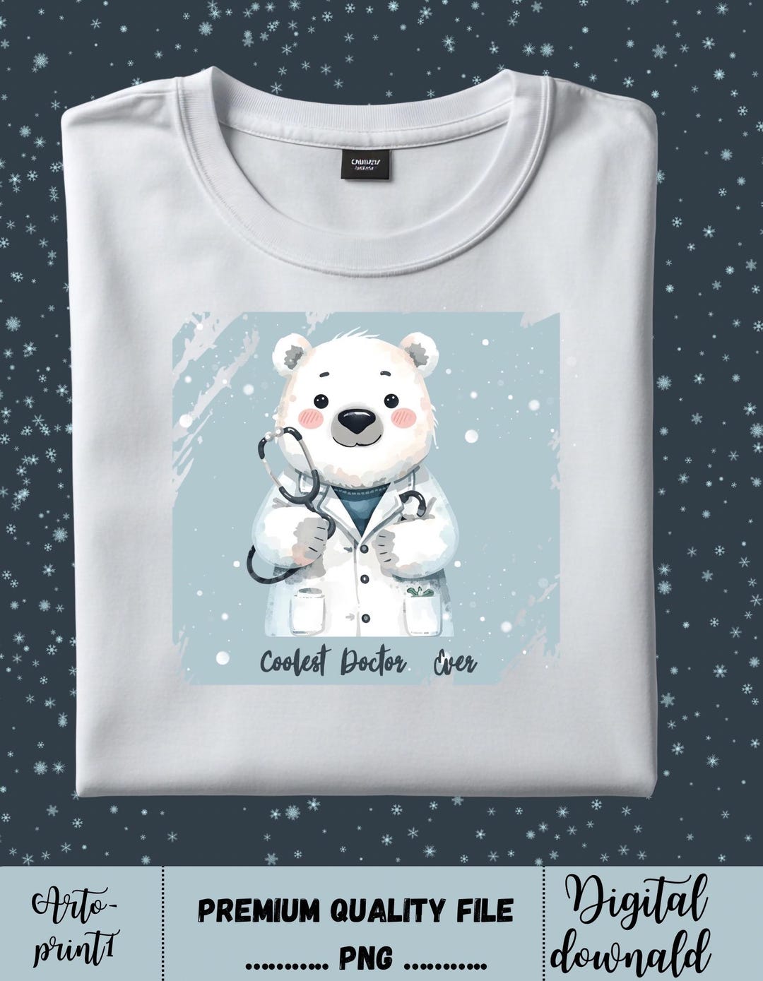 Polar Bear Doctor PNG | Coolest Doctor Ever Clipart (digital Download ...