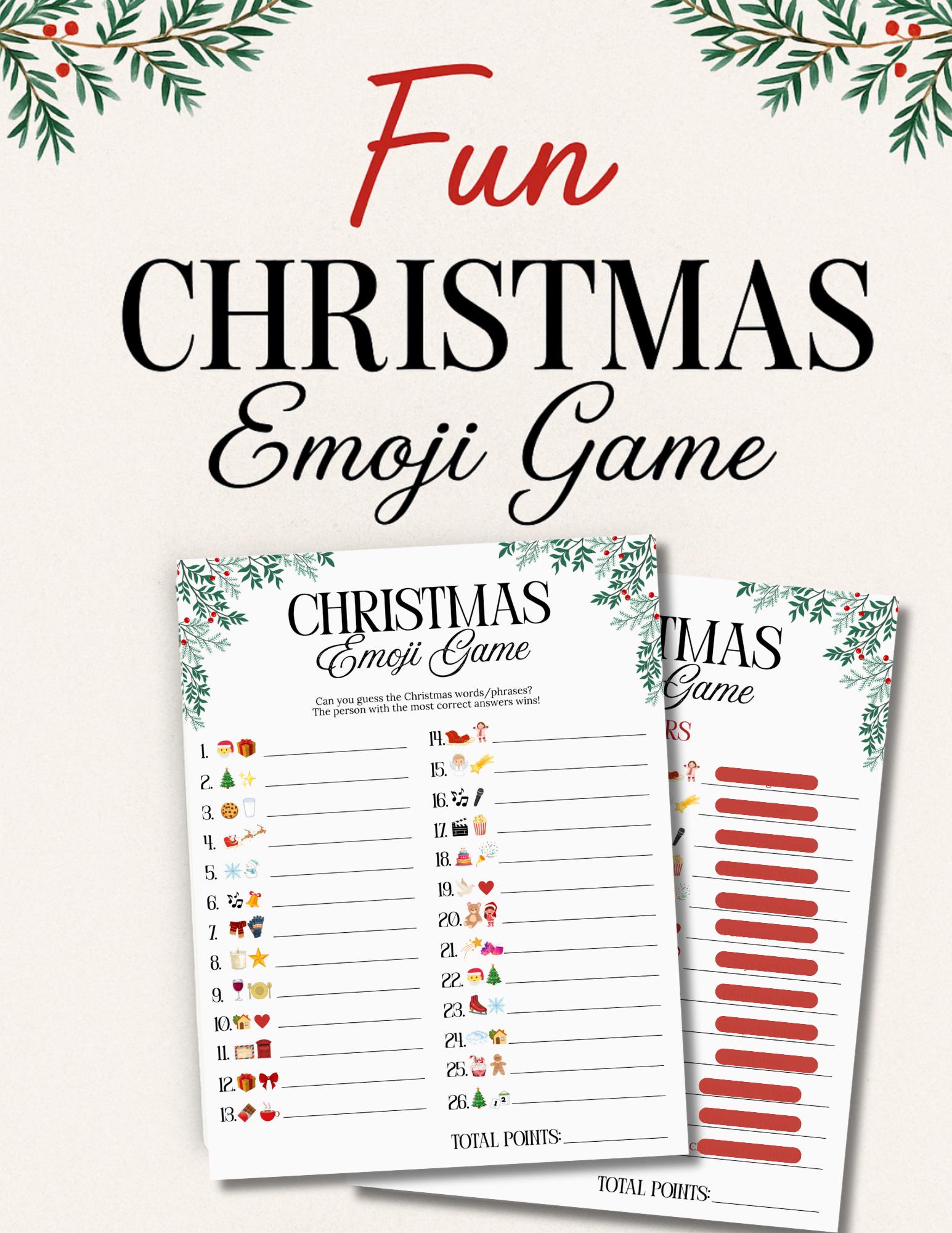Christmas Emoji Game: Holiday Party Activity (PDF Printable) - Etsy