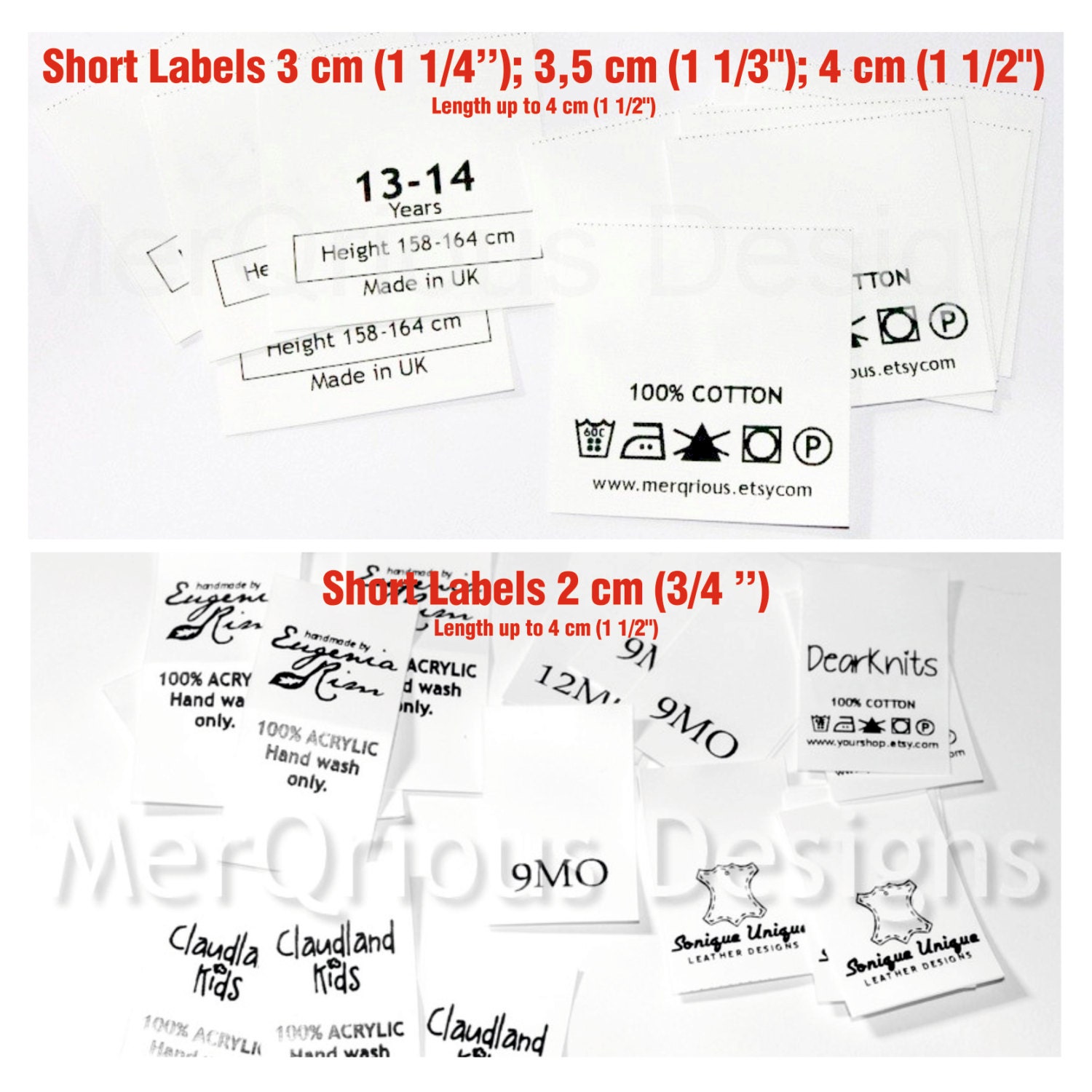 Nylon/ Care Labels. Clothing Labels. Personalized Labels. - Etsy UK