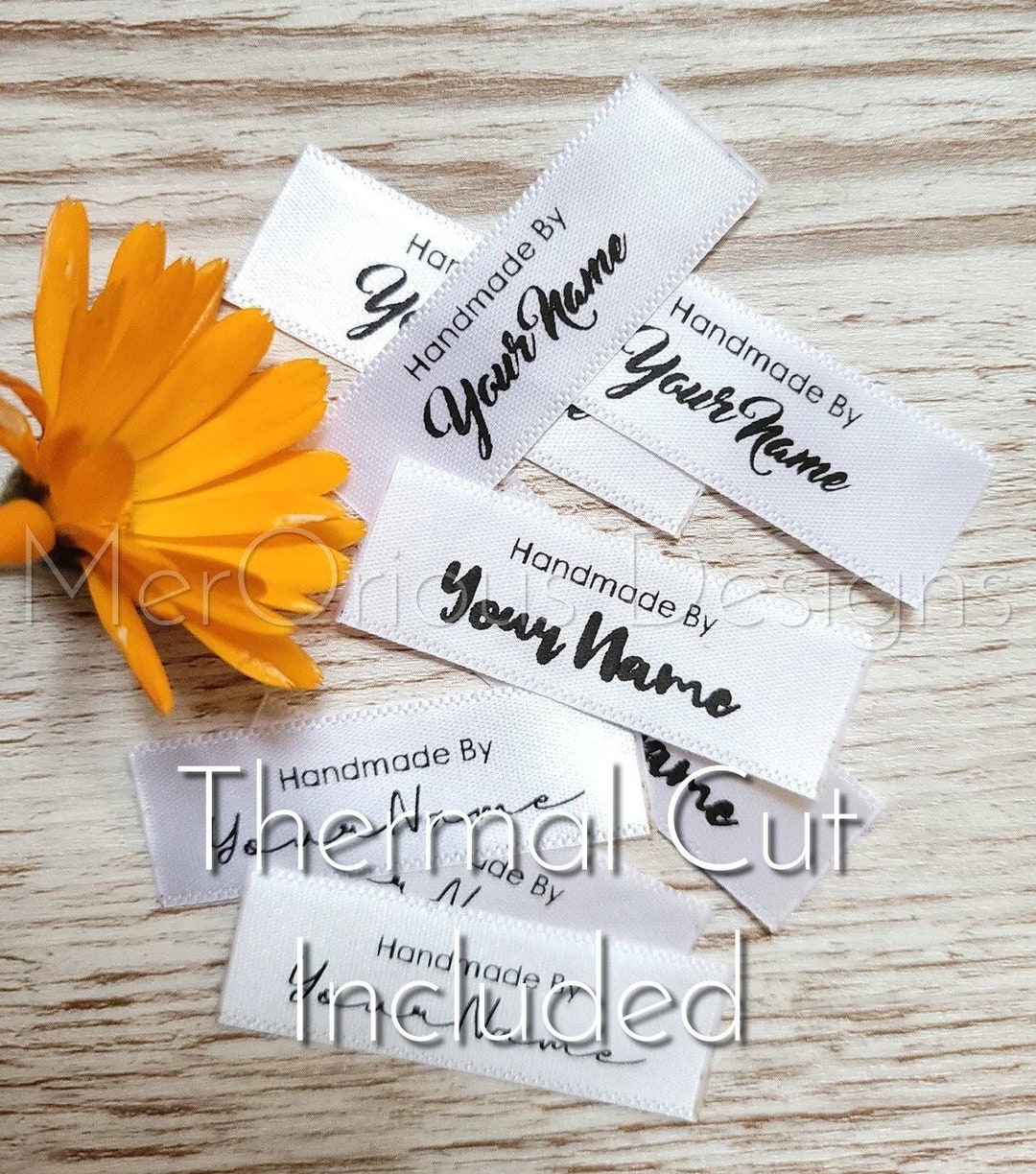 25 Satin Custom Name Labels / Thermal Cut / Sew on Labels / Pre ...