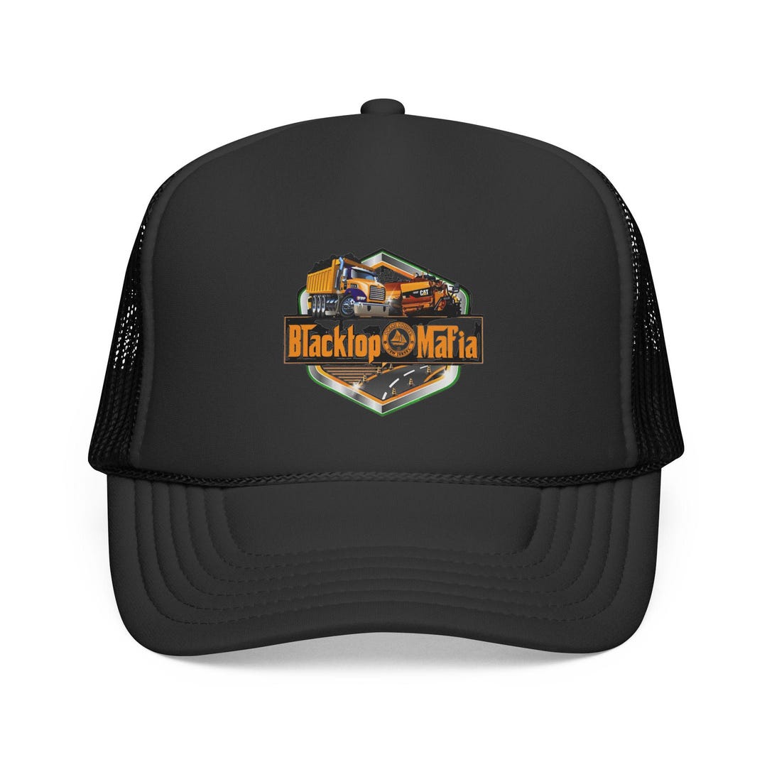 Blacktop Mafia Logo Trucker Cap | Vintage Race Car Patch Design - Etsy