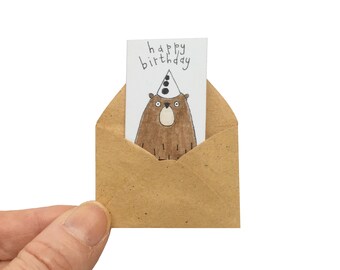Printable Bear Birthday Card Instant Digital Download Print - Etsy