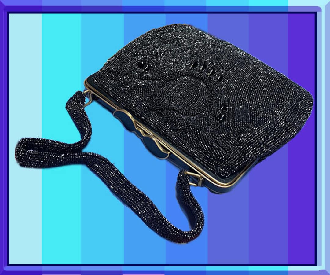 Walborg Black Beaded Purse. Made in Belgium; Little or Never Used. - Etsy