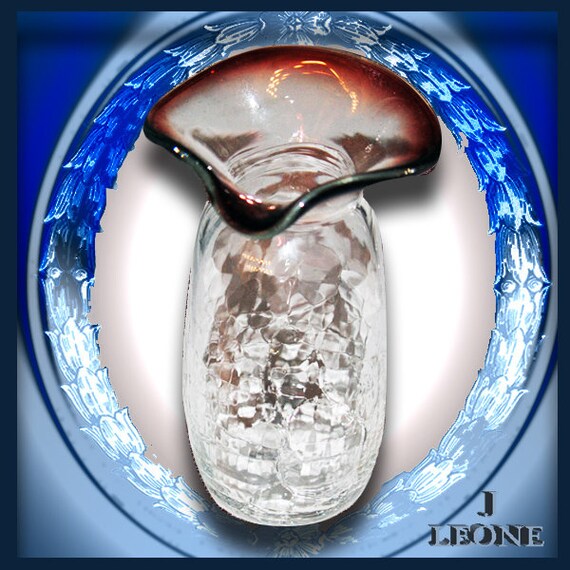 1985 Handblown Glass Bottle signed by Jim Leone Collectible Glass Art ...