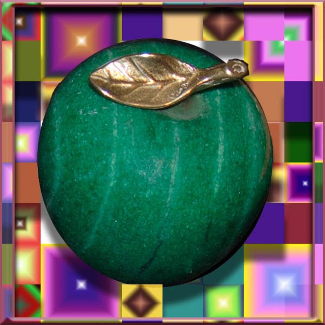 Marble Apple With Brass Stem; Standard Apple Size - Etsy