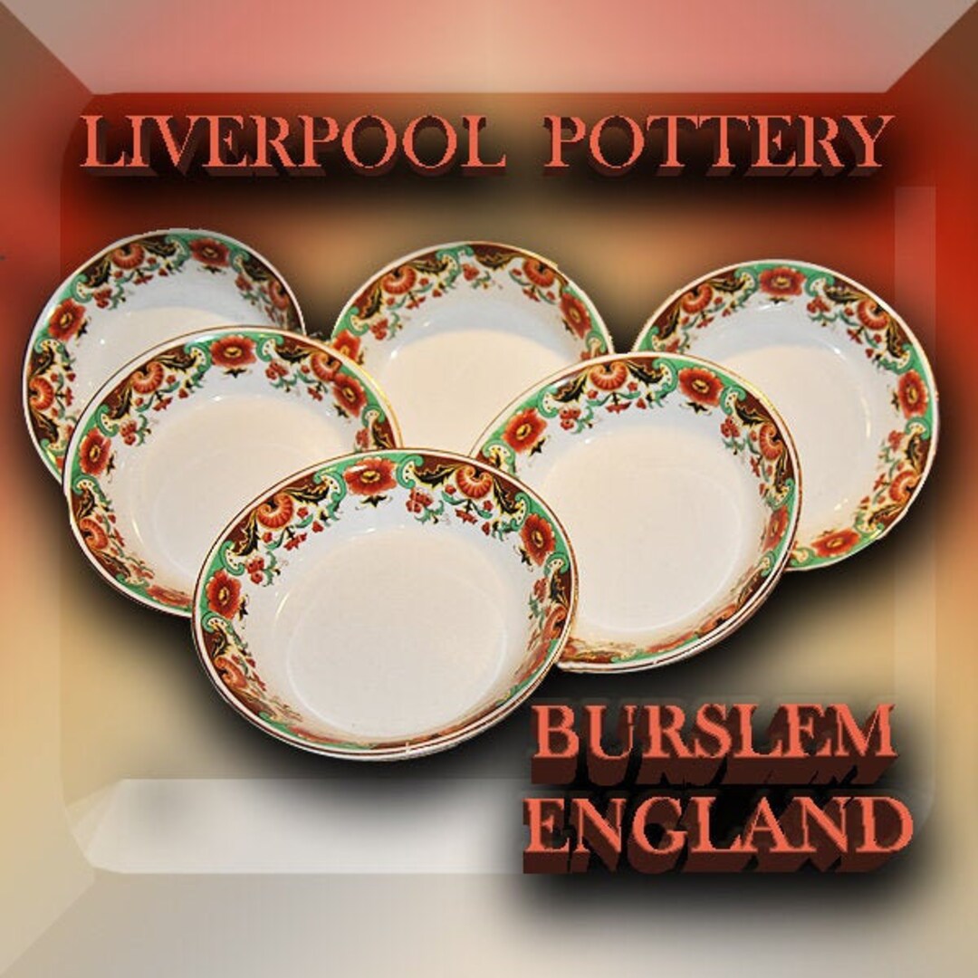 Liverpool Pottery Set of Six 7-1/4 Soup/serving Bowls - Etsy