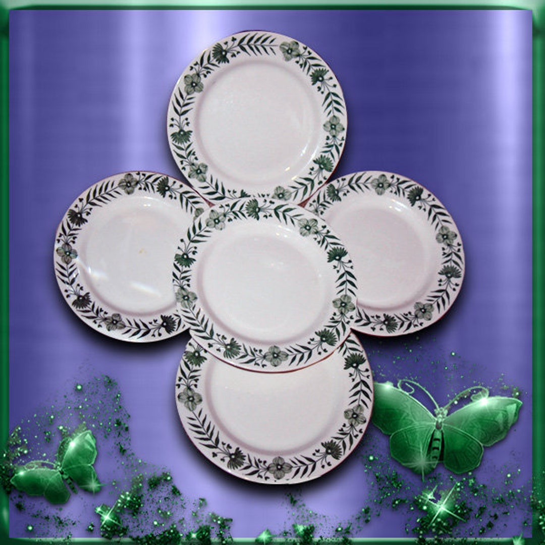 Walker China Set of Five 9" Luncheon Plates; Little or Never Used. - Etsy