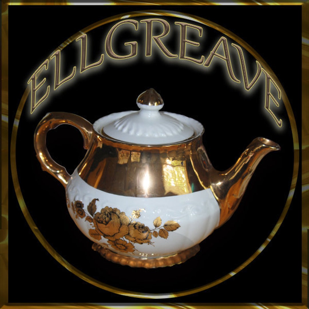 SALE ..85 Ellgreave Teapot in White and Gold - Etsy