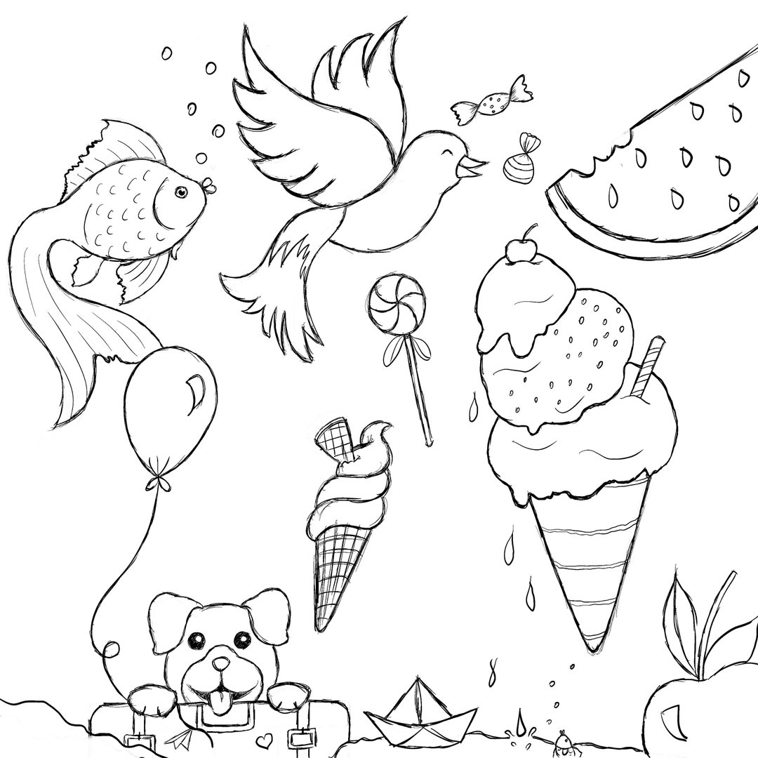 Digital Painting Card Set of 12 Different Illustrations - Etsy