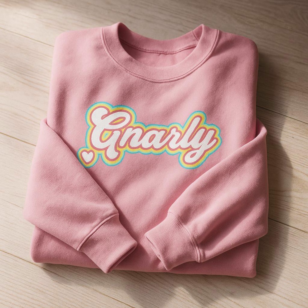 KATSEYE Inspired 'gnarly' Rainbow Unisex Pink Sweatshirt, K-pop Fan ...