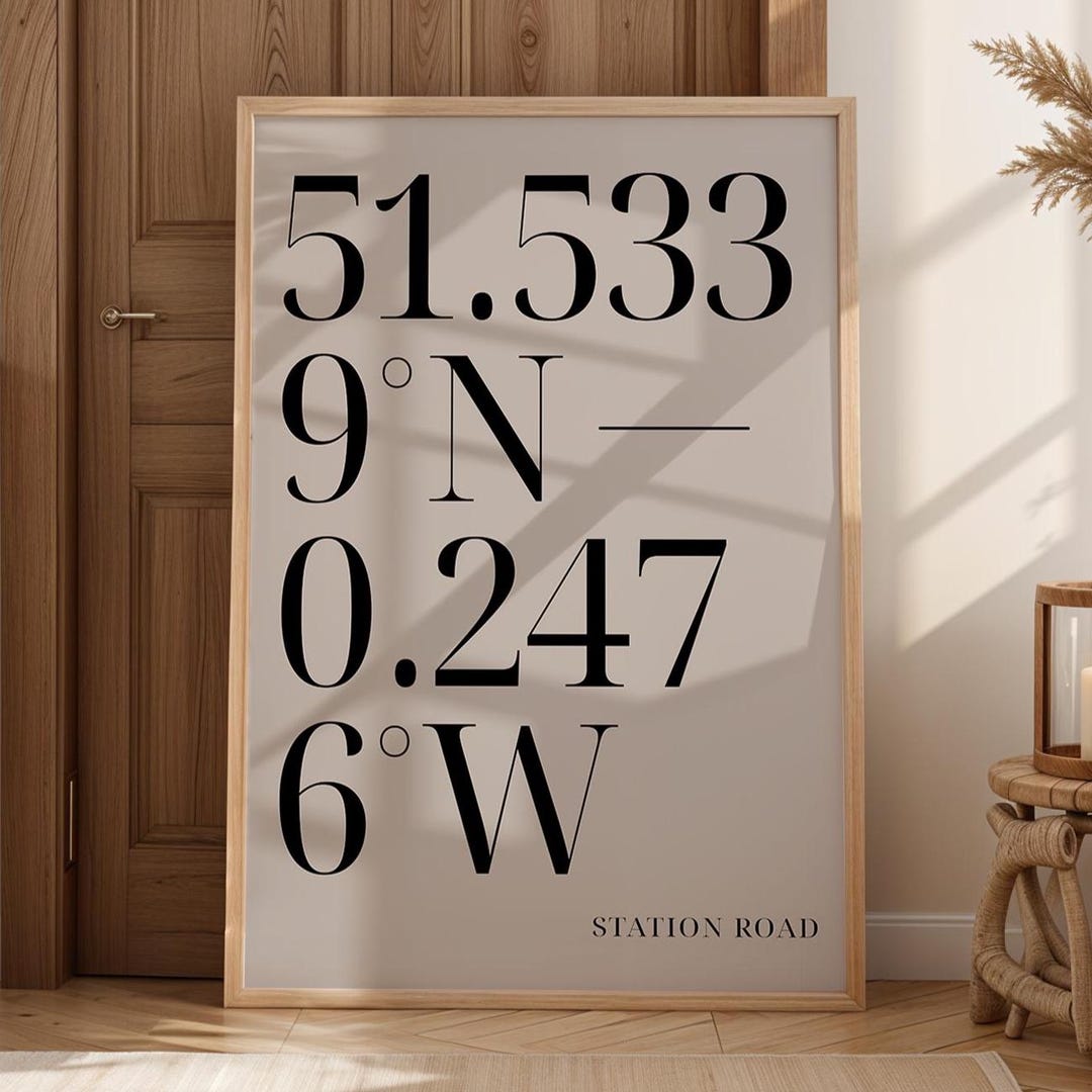 Custom Minimalist Coordinates Print – Personalized Location Wall Art - Etsy
