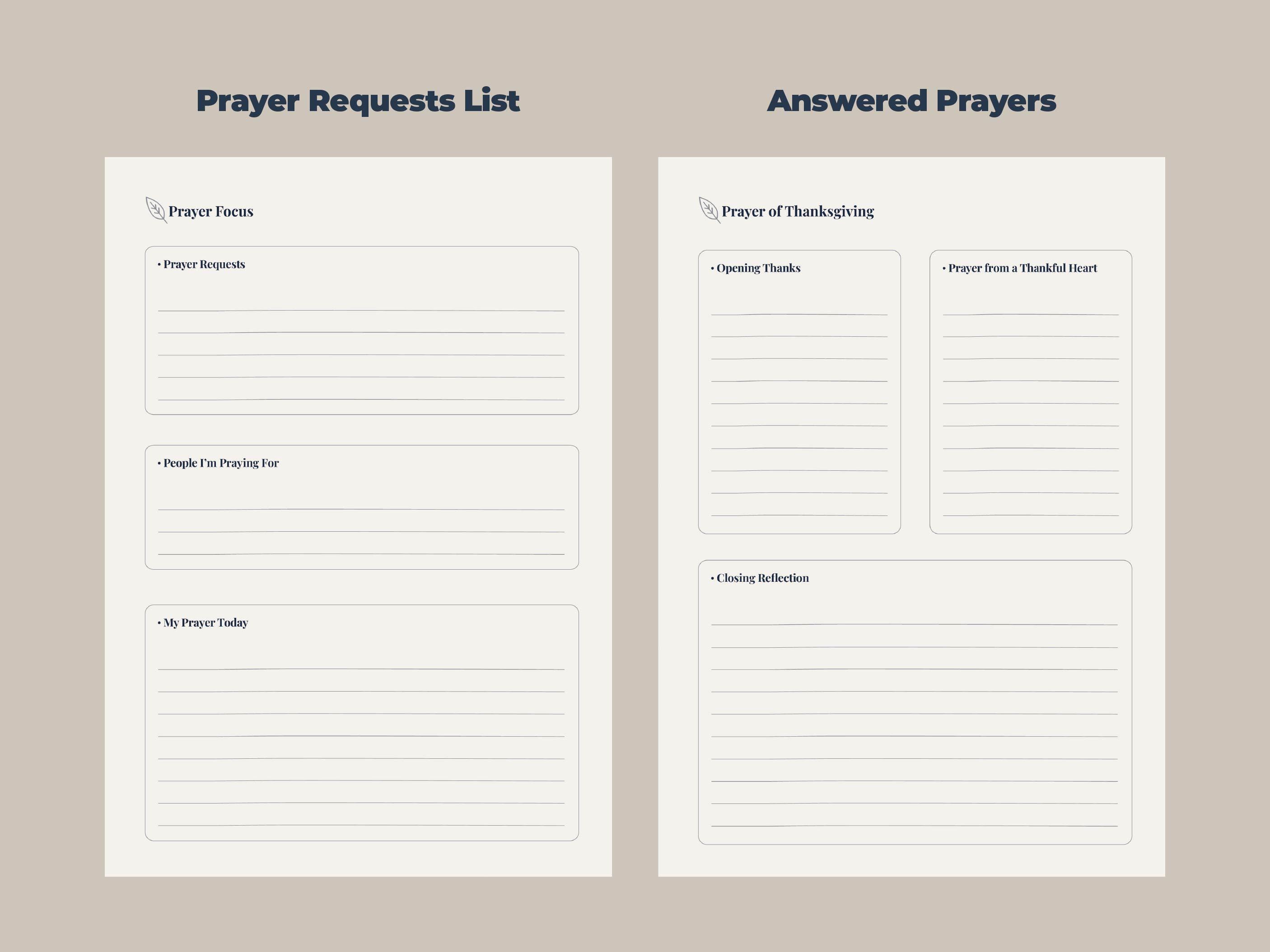 Minimal Gratitude+prayer Journal PDF, Daily Thanksgiving, Christian ...