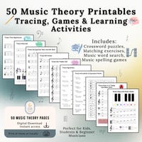 250 Music Theory Worksheets | Tests Quizzes Homework Reviews Sub Work ...
