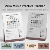 Printable Music Instrument Practice Log Chart Sheet | Band & Orchestra ...
