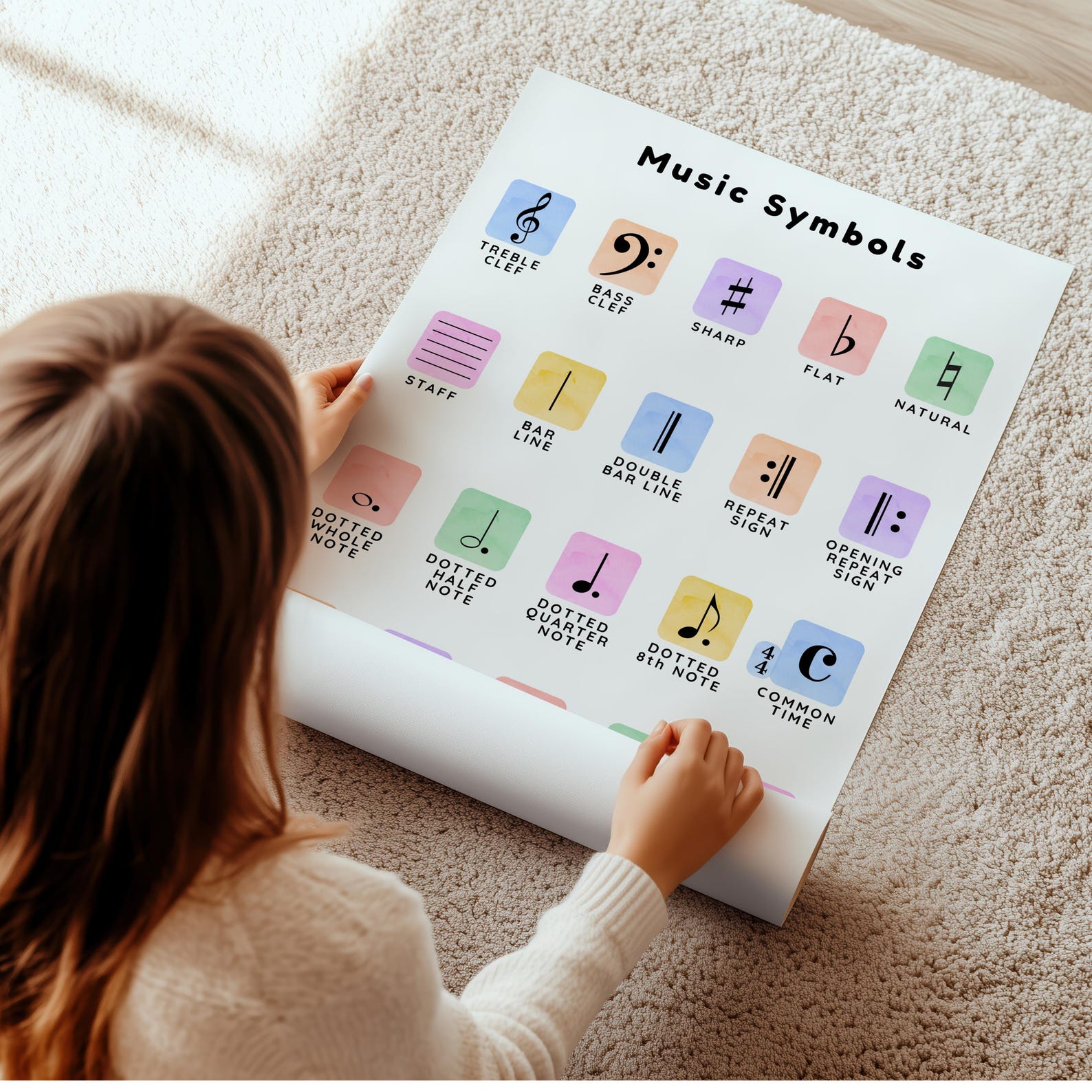 Music Symbols Poster for Kids, Music Theory Chart, Classroom Music ...
