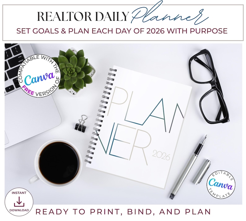 2026 Purpose Daily Planner for Real Estate Agents | Calendar | Realtor ...