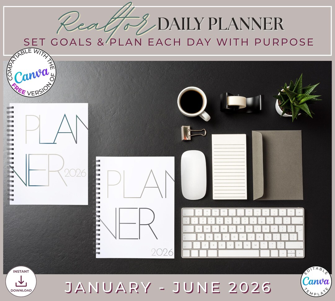 January-june 2026 Purpose Daily Planner for Real Estate Agents ...