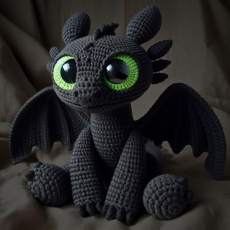 Toothless Dragon Crochet Pattern: Amigurumi Pattern PDF Tutorial (US Terms) - Etsy