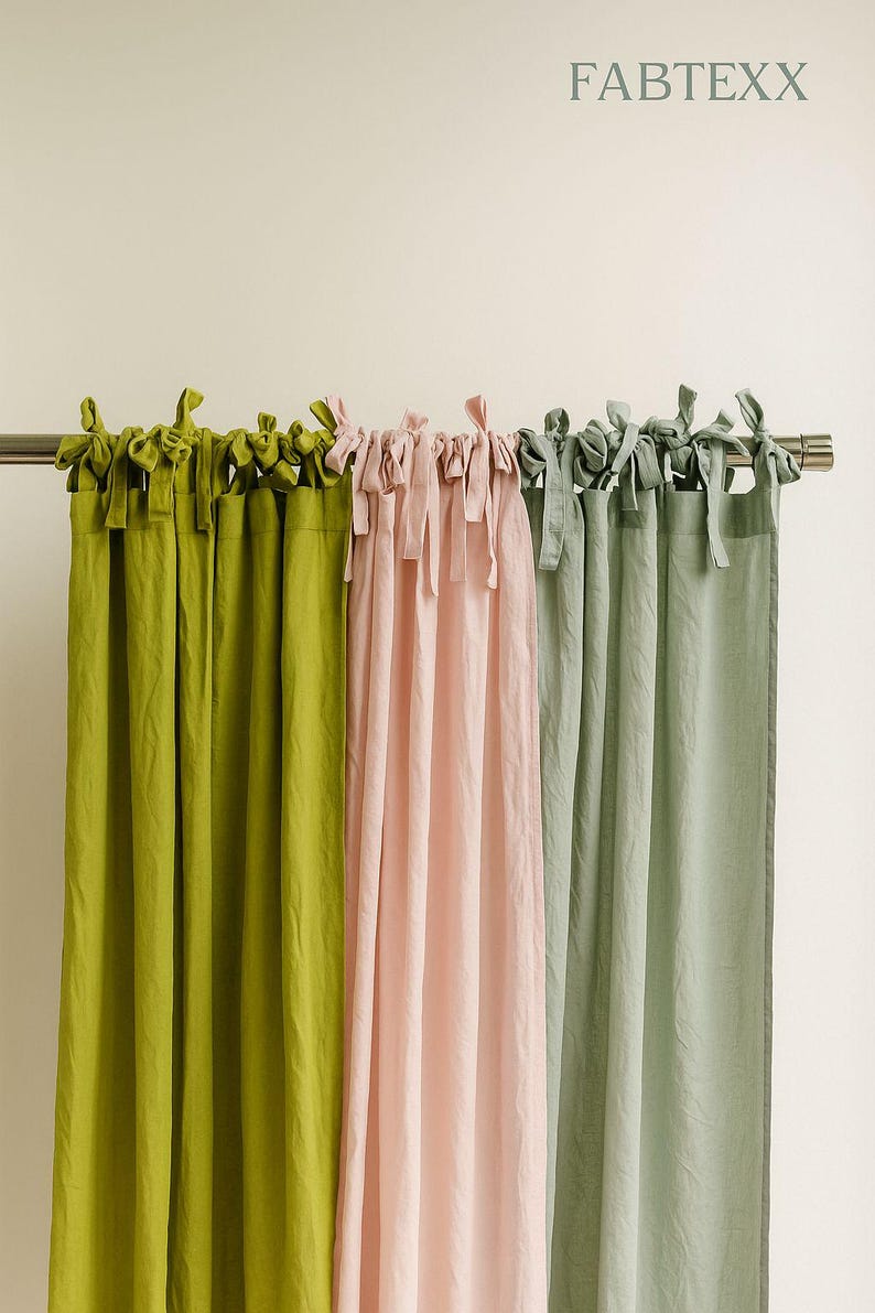 Linen Curtains | Tie Top Curtains | Linen Drapes | Linen Treatment ...