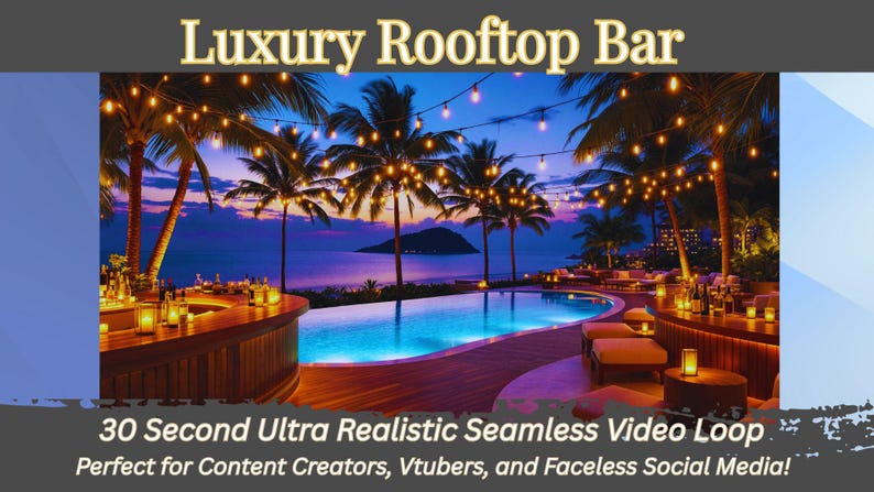 Luxury Rooftop Bar Ambience Background Video | 1080p 30s Seamless Loop ...