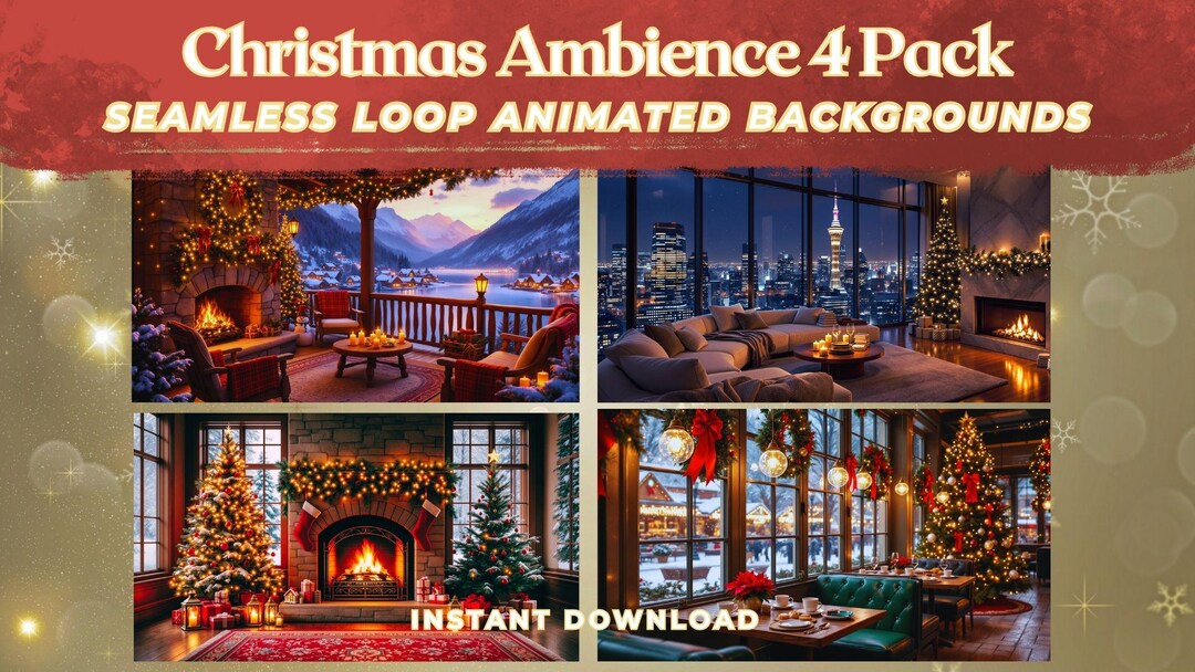 Christmas Ambience 4 Pack | 1080p Seamless Loop Video Backgrounds ...